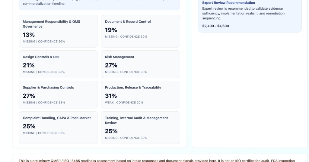 Free QMSR Readiness Scan & ISO 13485 Gap Check | Medical Device | Cruxi